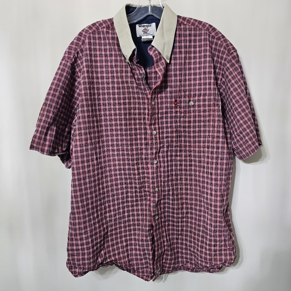 Wrangler | Shirts | Wrangler Mens L Pbr Short Sleeve Button Down ...